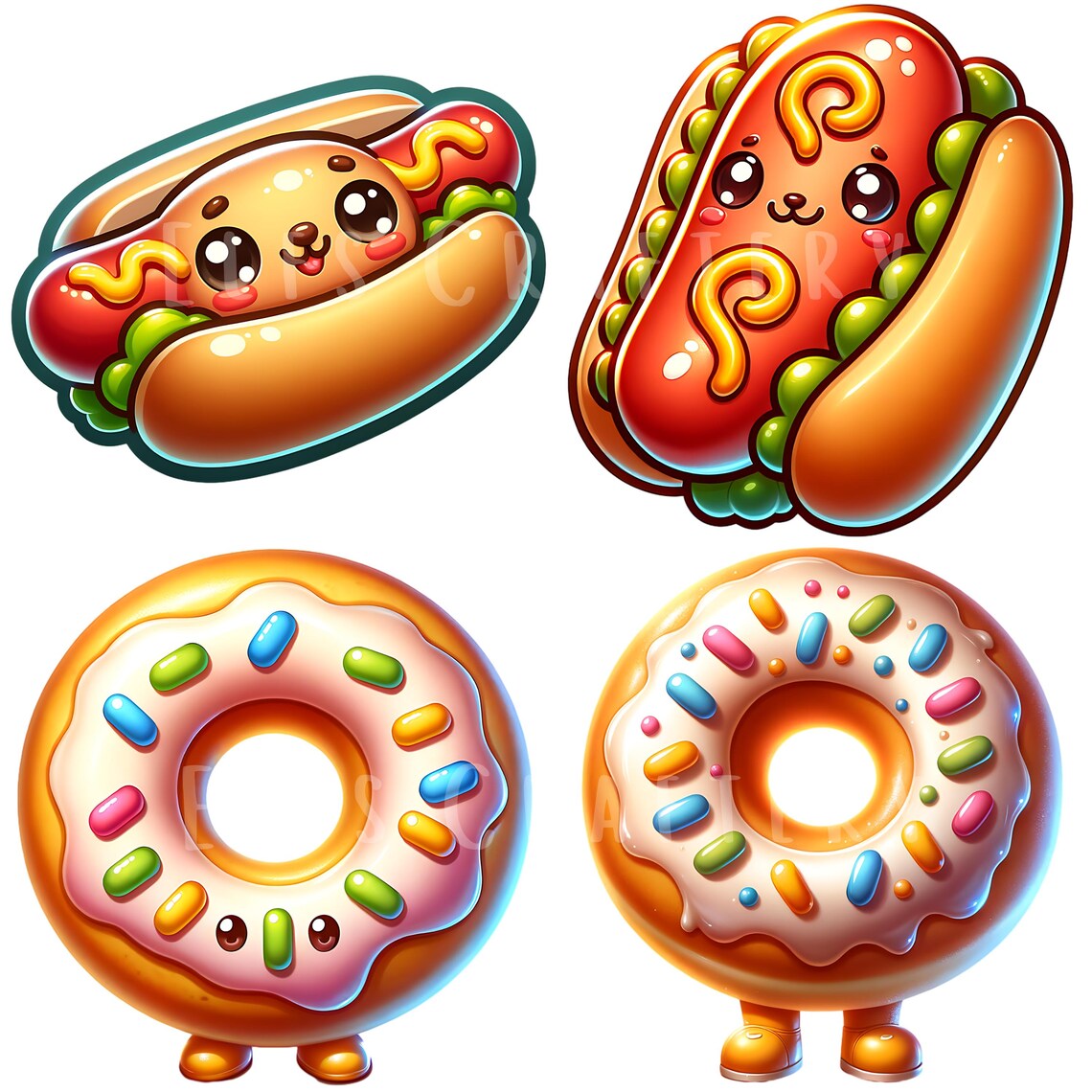 Fast Food Clipart Bundle 15 PNG Cute Food Clip Art Junk Food PNG Hot ...