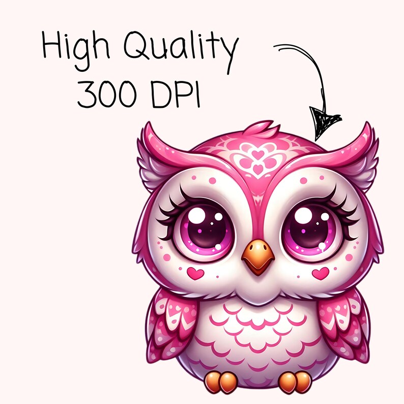 Pink Owl Clipart Bundle 15 PNG High Quality Cartoon Owl Ilustrations ...