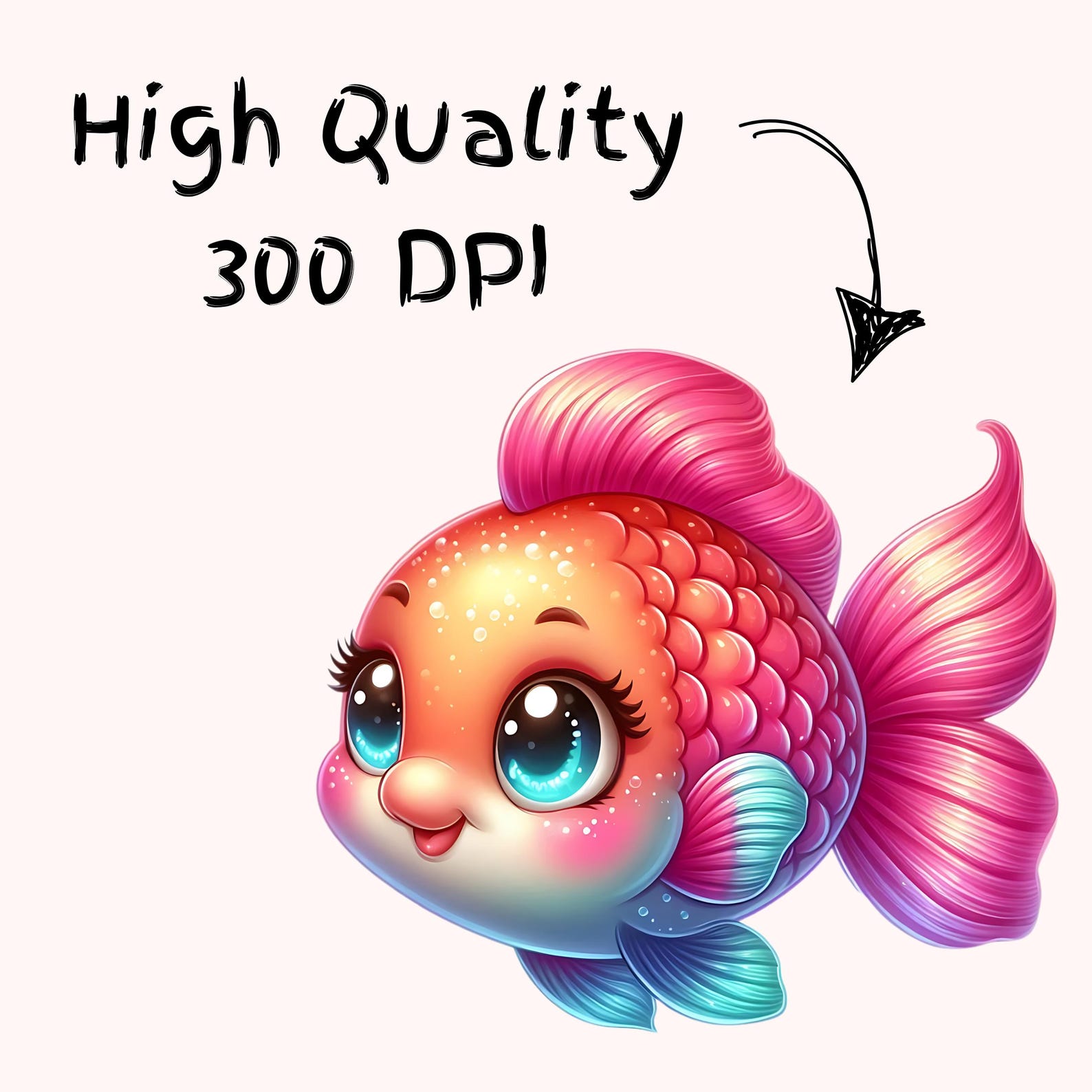 Little Fishies Clipart Bundle 20 PNG High Quality Cartoon Style Cute ...