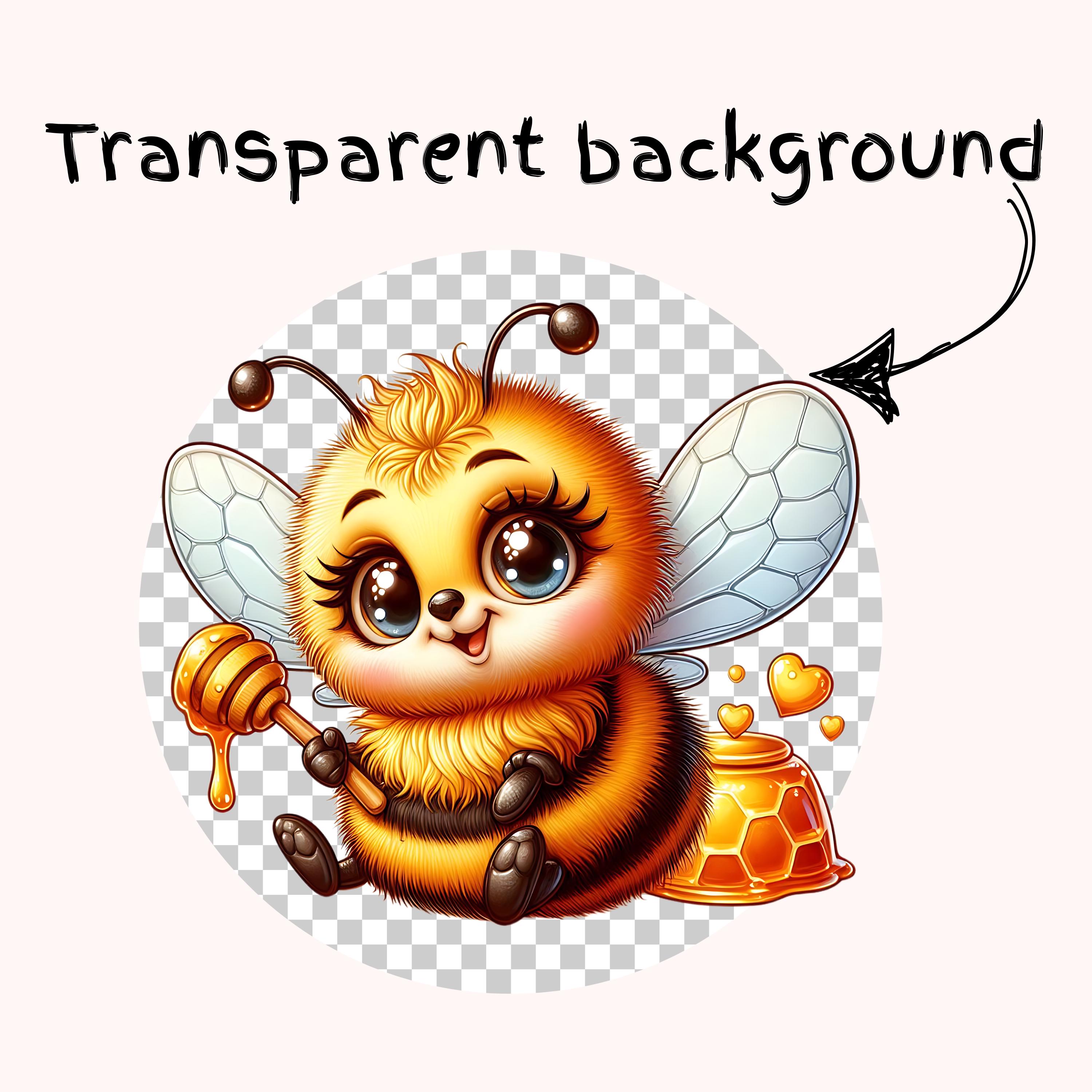 Baby Bee Clipart Bundle 12 PNG High Quality Watercolor Honey Bumble Bee ...
