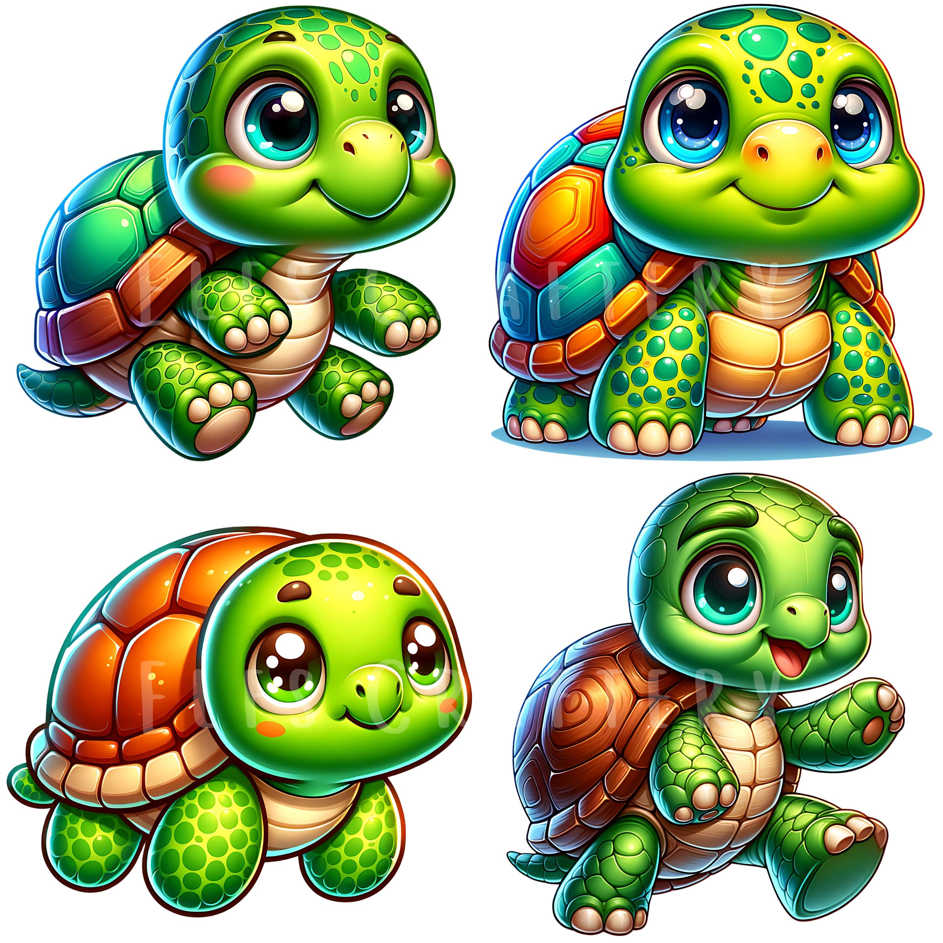 Cute Turtle Clipart Bundle 12 PNG Turtle Digital Clip Art Reptile Png ...