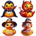 Halloween Rubber Ducky Clipart Bundle 15 PNG Spooky Cute Halloween Duck ...