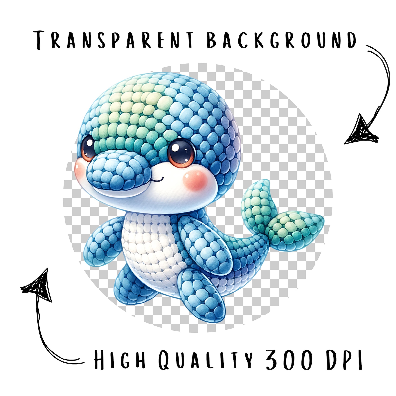 Crochet Animals Clipart Bundle 15 PNG Digital Art Files Cute Kawaii ...