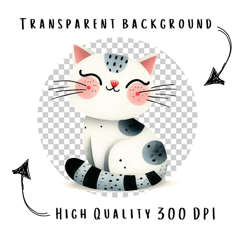 Little Kittens Clipart Bundle 15 PNG High Quality Watercolor Cute Cat ...