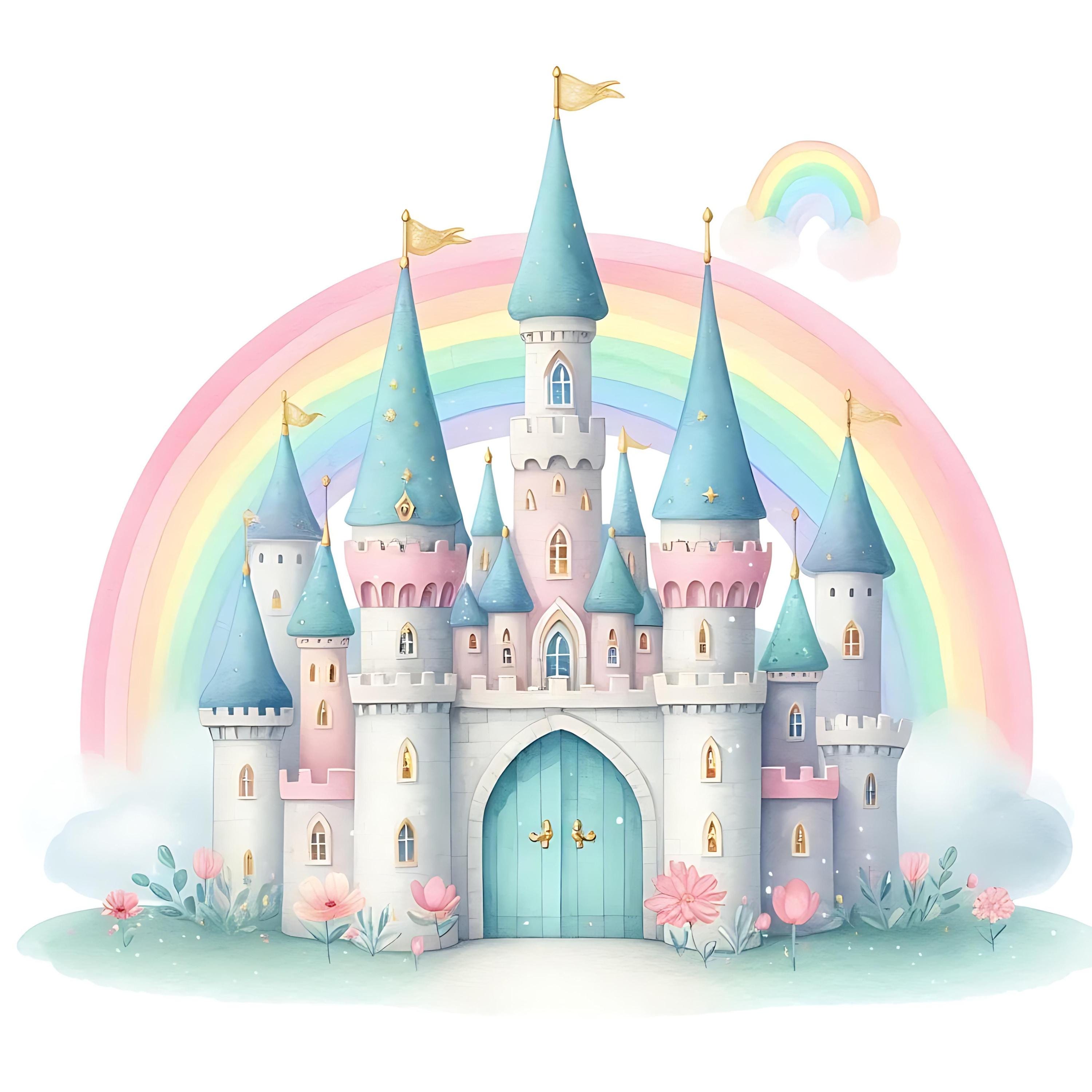 18 JPG Rainbow Princess Castle Bundle Digital Download Cute Little ...