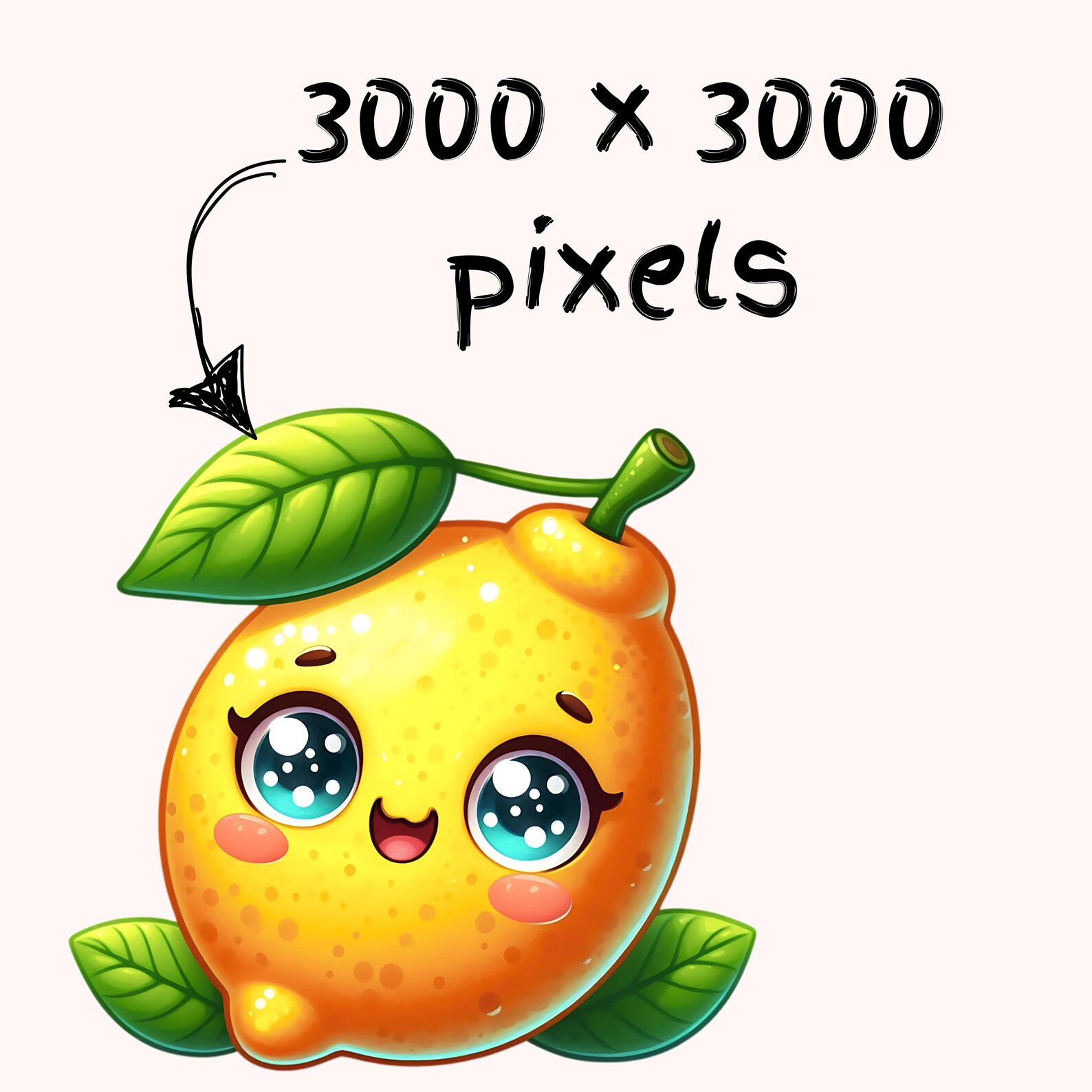 Cute Fruits Clipart Bundle 24 PNG Cartoon Fruit Faces Happy Printable ...