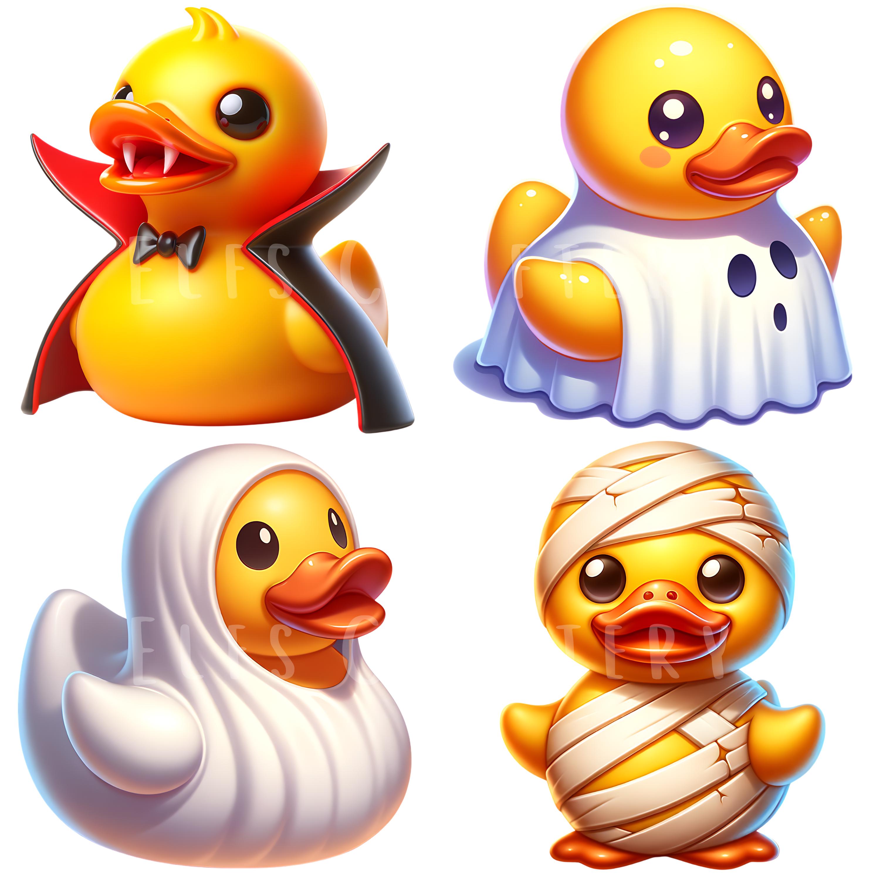 Halloween Rubber Ducky Clipart Bundle 15 PNG Spooky Cute Halloween Duck ...