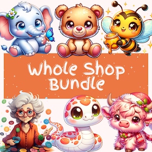 Whole Shop Clipart Bundle Lifetime Access PNG Bundle Cute Cartoon ...