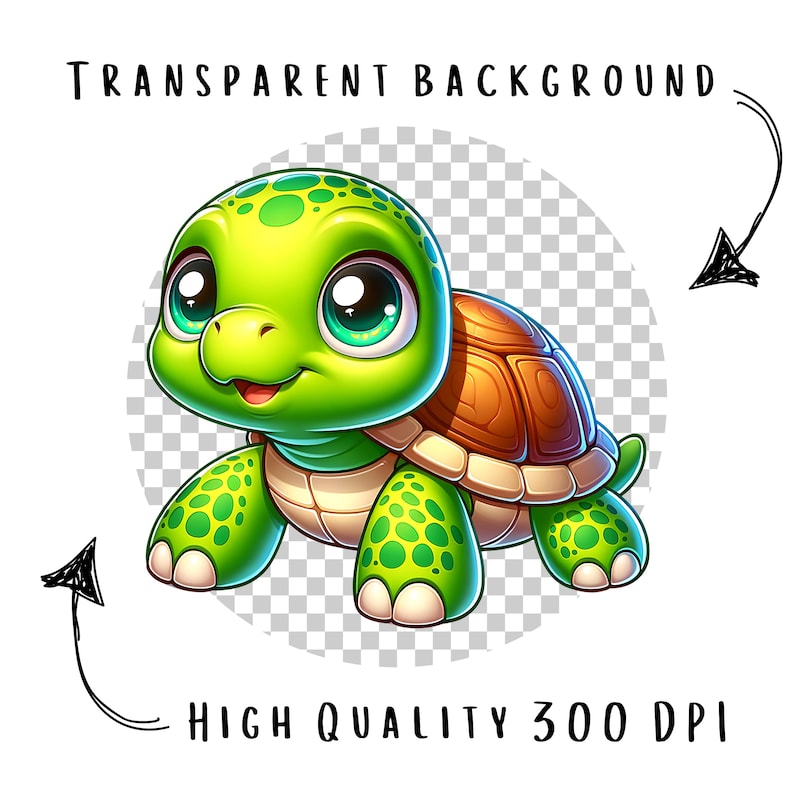 Cute Turtle Clipart Bundle 12 PNG Turtle Digital Clip Art Reptile Png ...