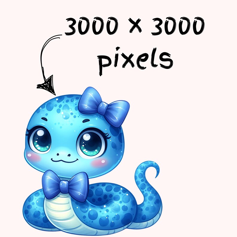 Blue Snake Clipart Bundle 15 PNG High Quality Cute Watercolor Snake ...