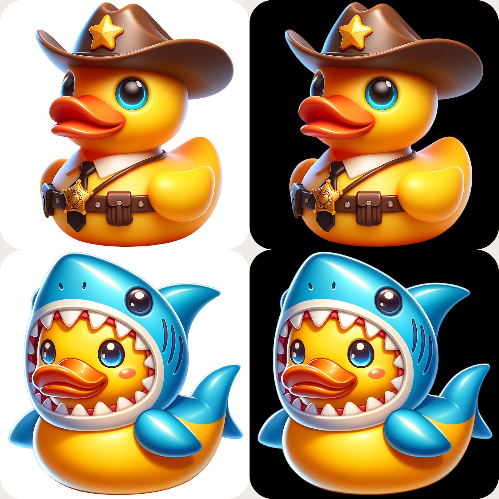 Rubber Ducky Clipart Bundle 15 PNG High Quality Cartoon Duck Files Cute ...