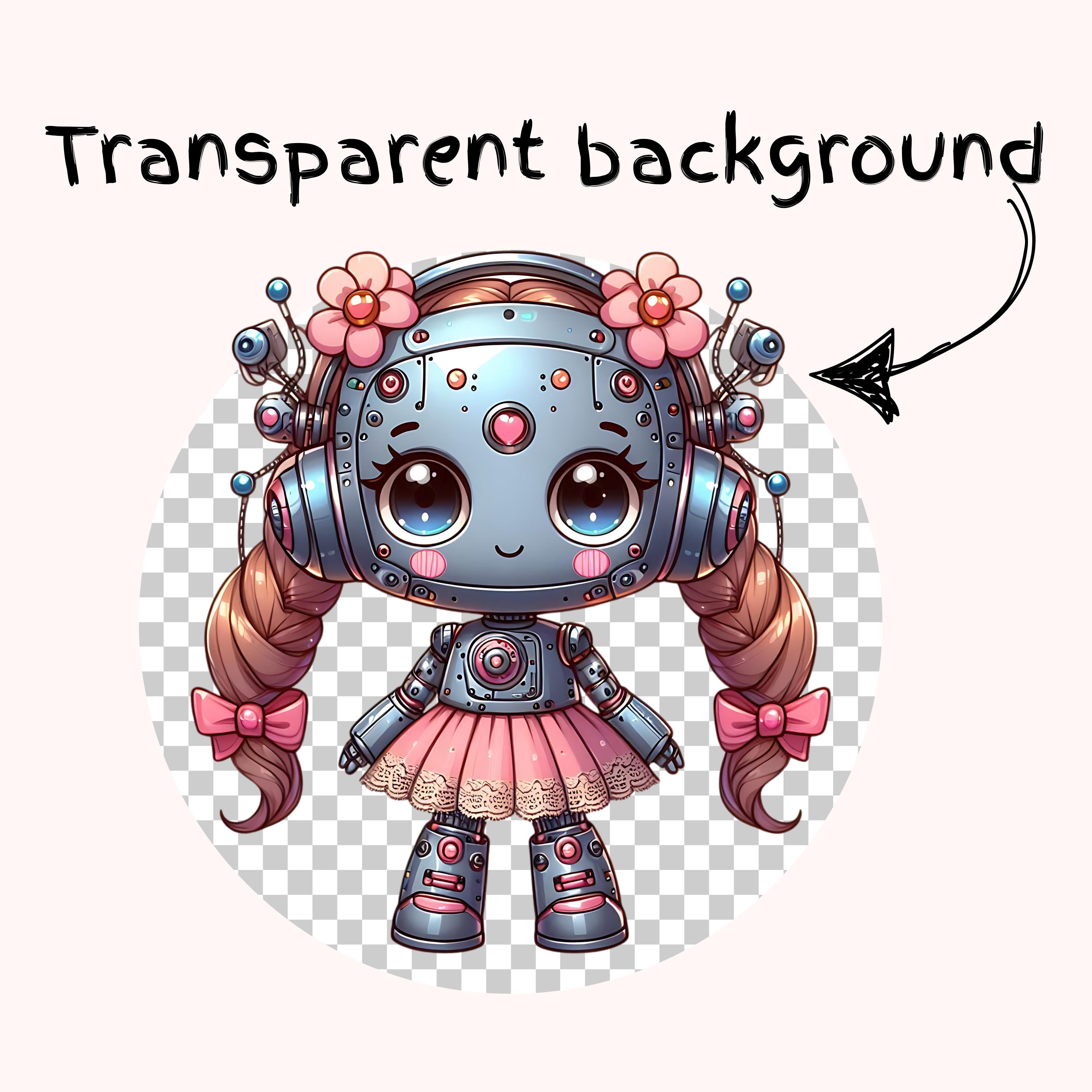 Robot Girl Clipart Bundle 15 PNG High Quality Cartoon Cute Robot ...