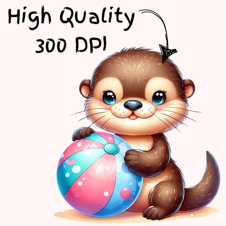 Cute Otter Clipart Bundle 15 PNG High Quality Watercolor Woodland Baby ...