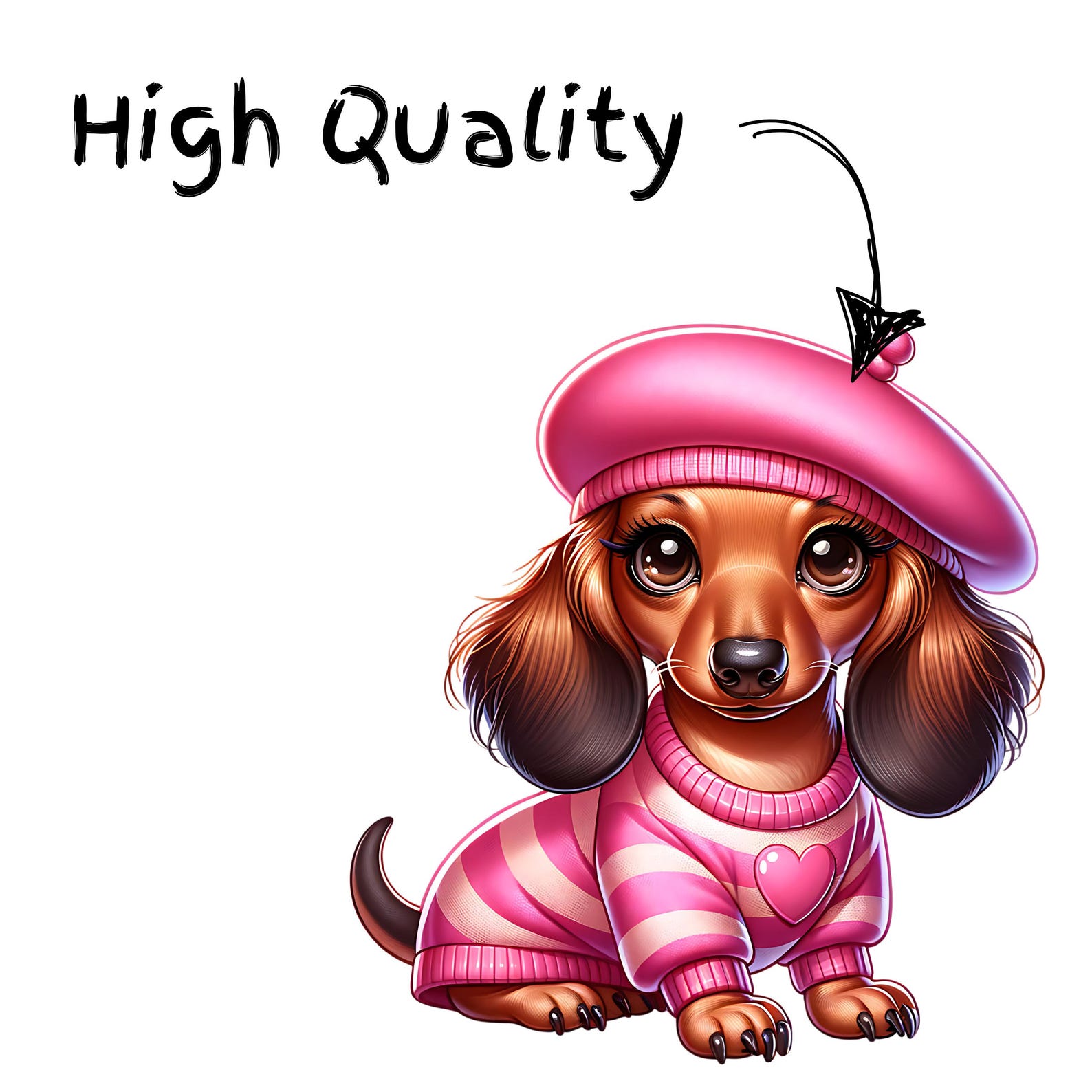 15 JPG Glamorous Dachshund Clipart Bundle Cute Weiner Dog Puppy Digital ...