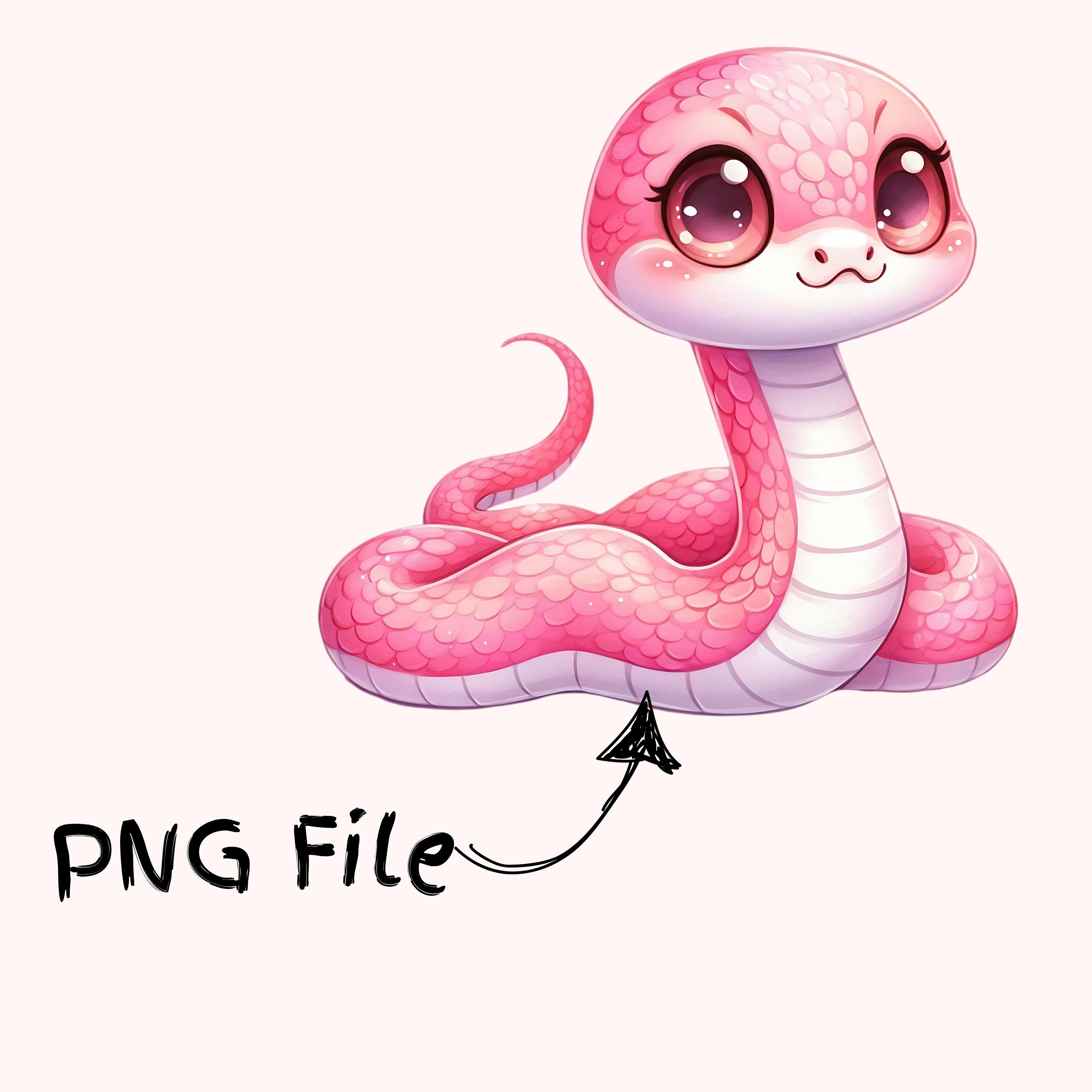 Pink Snake Clipart Bundle 15 PNG High Quality Cute Watercolor Snake ...