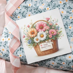 18 JPG Mother's Day Flower Basket Clipart Bundle Digital Download ...