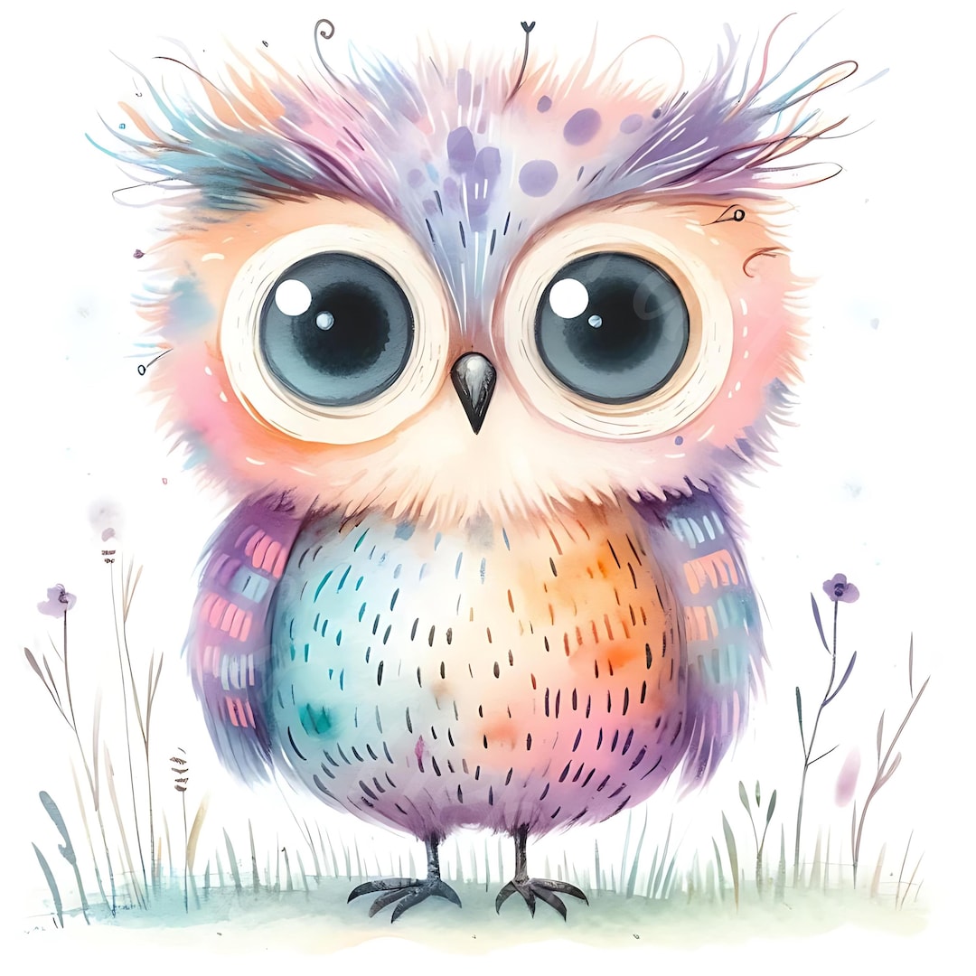 15 JPG Little Whimsy Owl Clipart Bundle Watercolor Cute Pastel Quirky ...