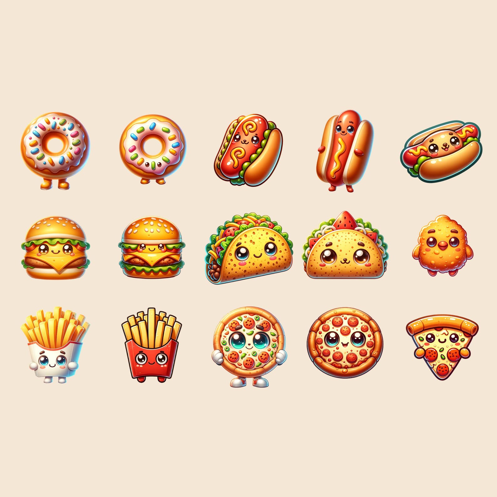 Fast Food Clipart Bundle 15 PNG Cute Food Clip Art Junk Food PNG Hot ...