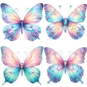 Pastel Butterfly Clipart Bundle 15 PNG High Quality Watercolor Cute ...