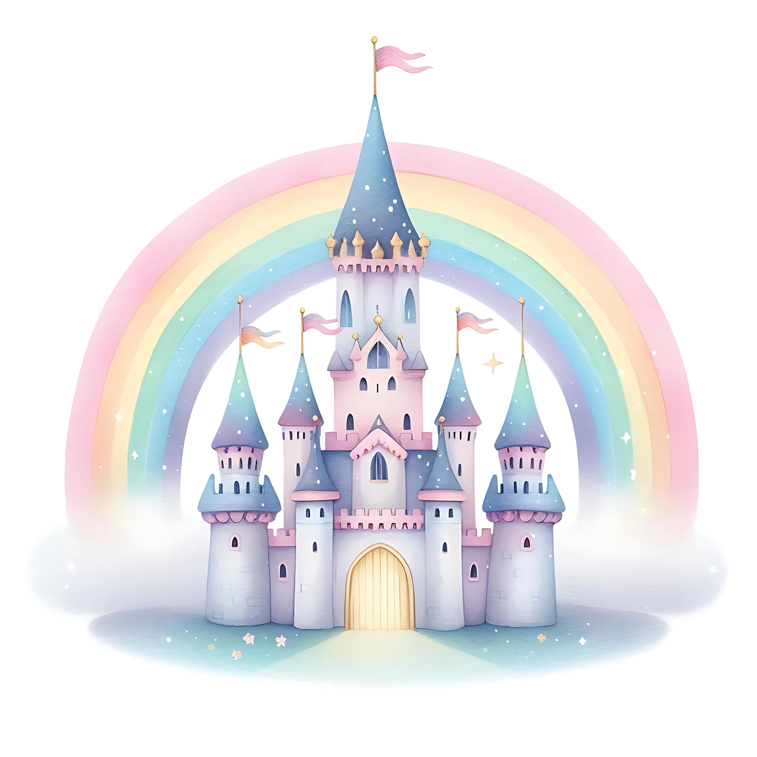 18 JPG Rainbow Princess Castle Bundle Digital Download Cute Little ...