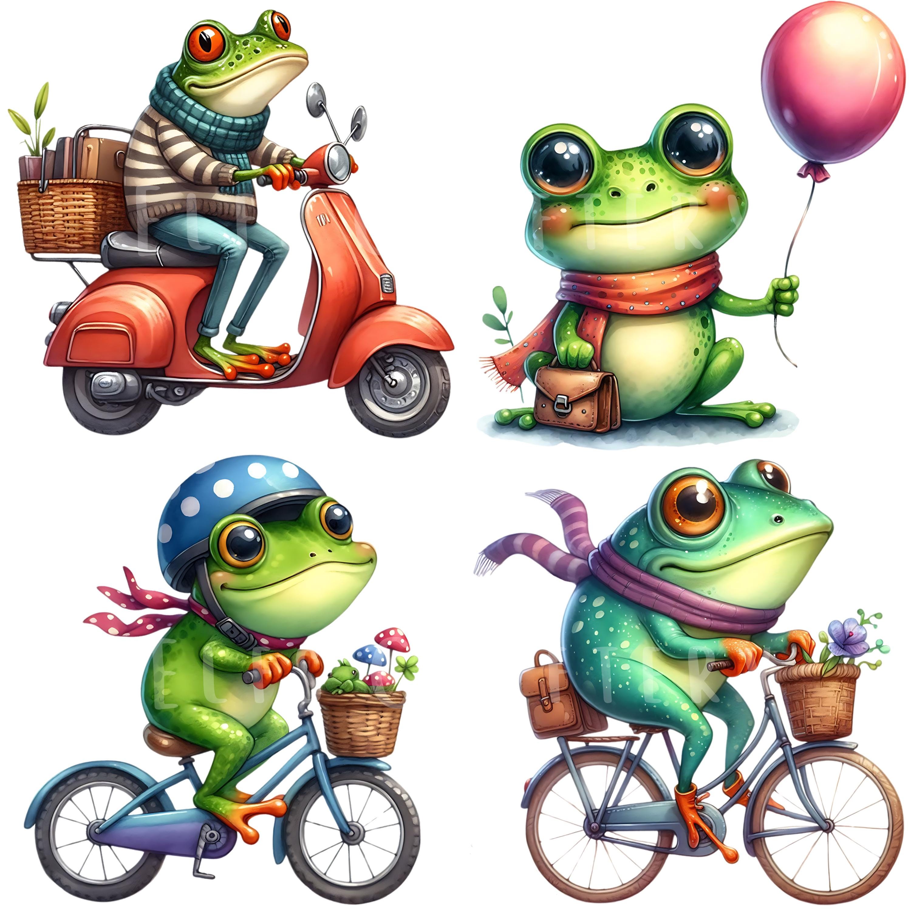Funny Frog Clipart Bundle 15 PNG Watercolor Cute Quirky Frog Lover ...