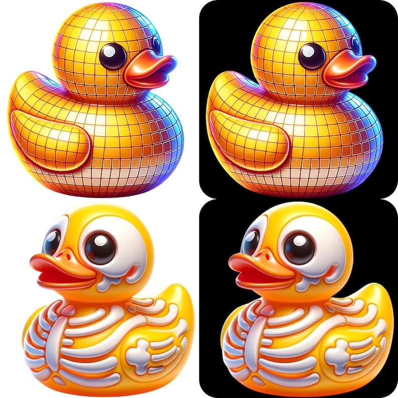 Rubber Ducky Clipart Bundle 15 PNG High Quality Cartoon Jeep Duck Files ...