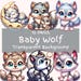 Baby Wolf Clipart Bundle 15 PNG Transparent High Quality Files Wolf ...