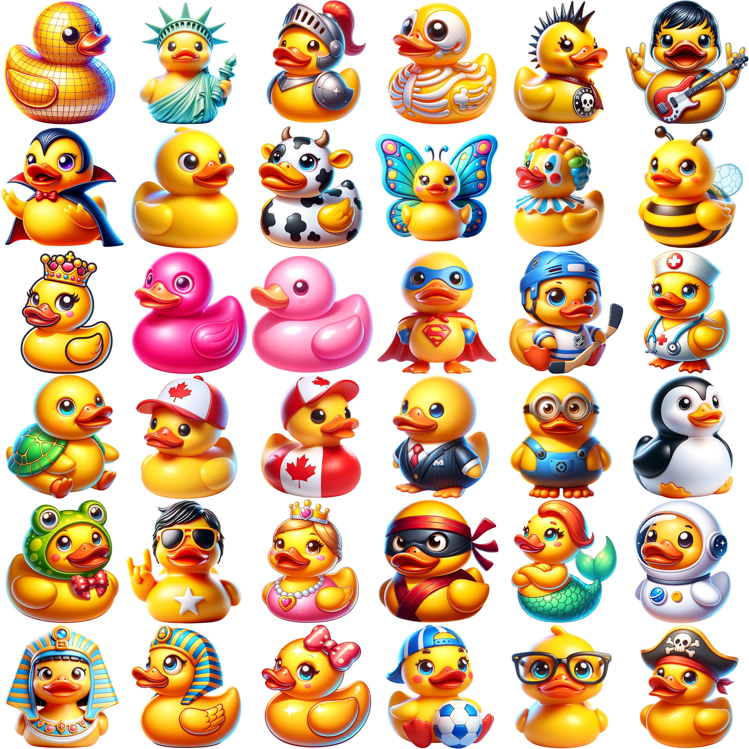 BIG BUNDLE Rubber Ducky Clipart Bundle 15 PNG High Quality Cartoon Jeep ...