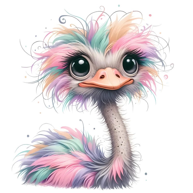Ostrich Clipart - Etsy