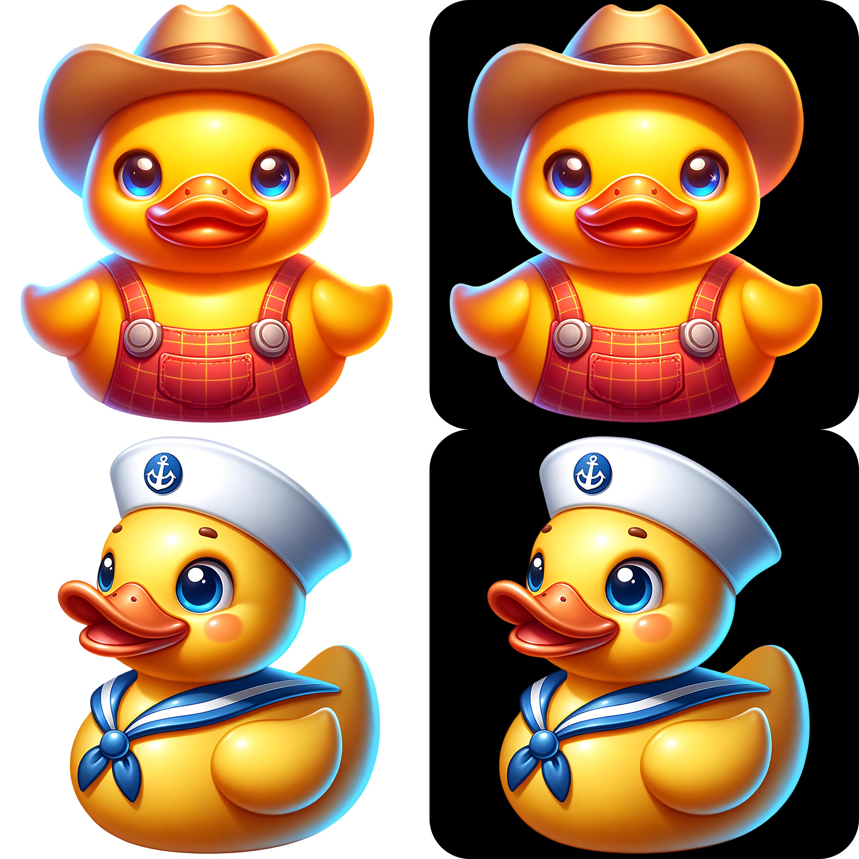 Rubber Ducky Clipart Bundle 15 PNG High Quality Cartoon Duck Files Cute ...