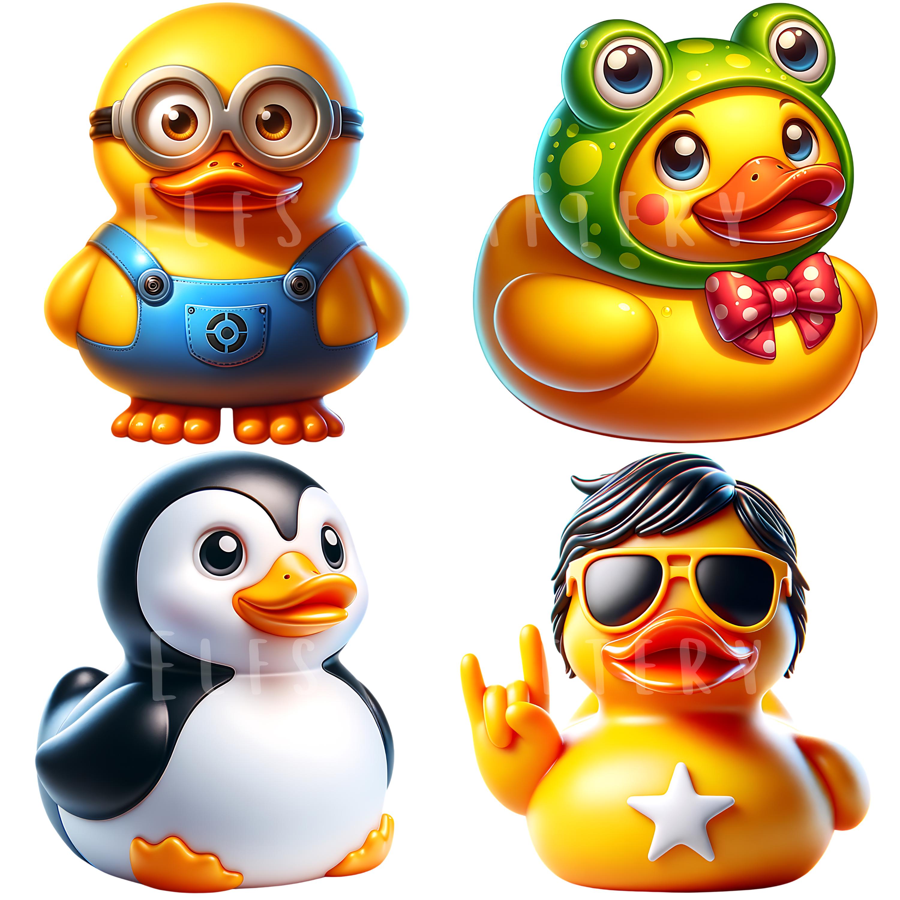 Rubber Ducky Clipart Bundle 15 PNG Cute Duck Clip Art Set Duck Costume ...
