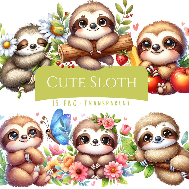 Printable Sloth Card - Etsy
