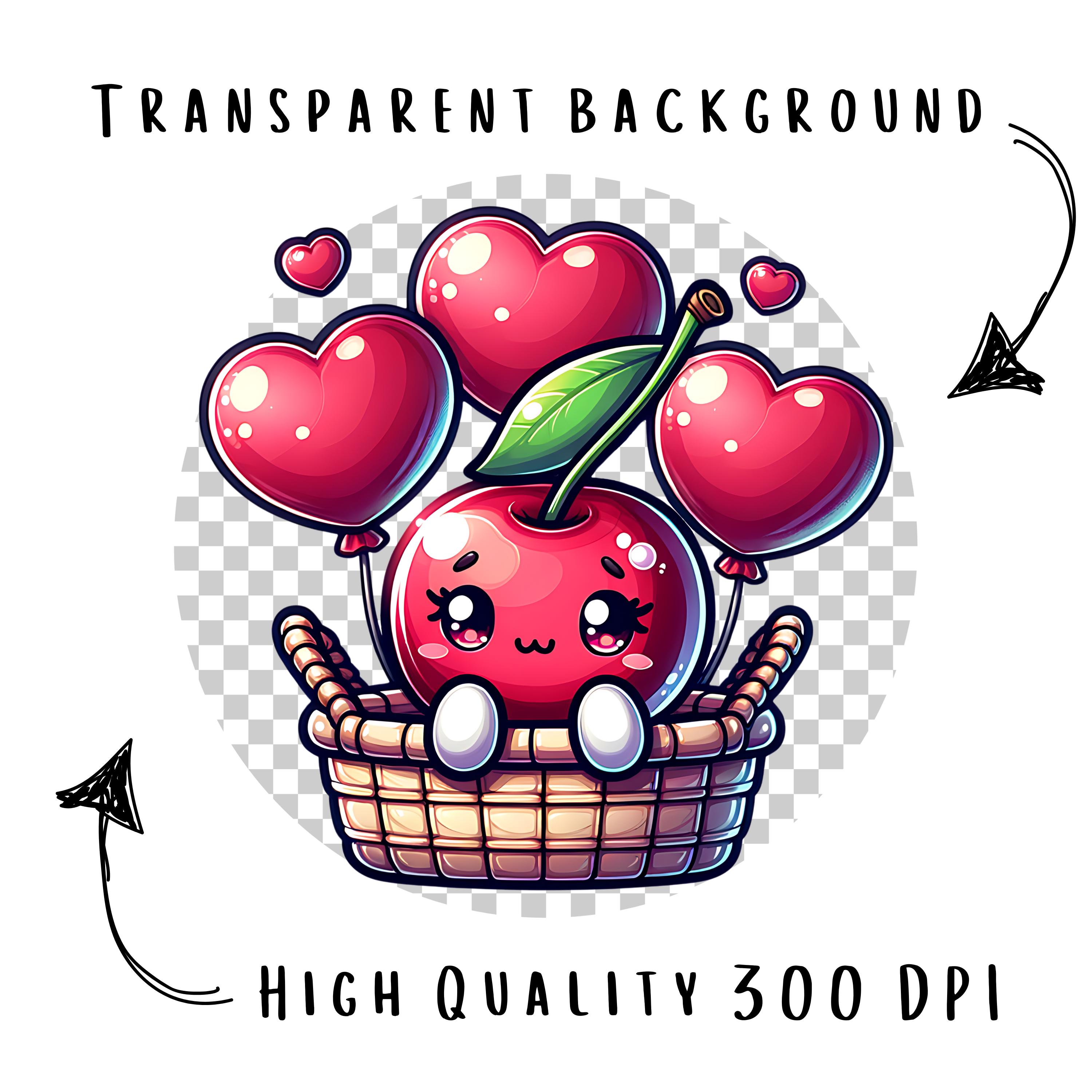 Cherry Love Clipart Bundle 15 PNG Cute Cherry Character Fruit Couple ...