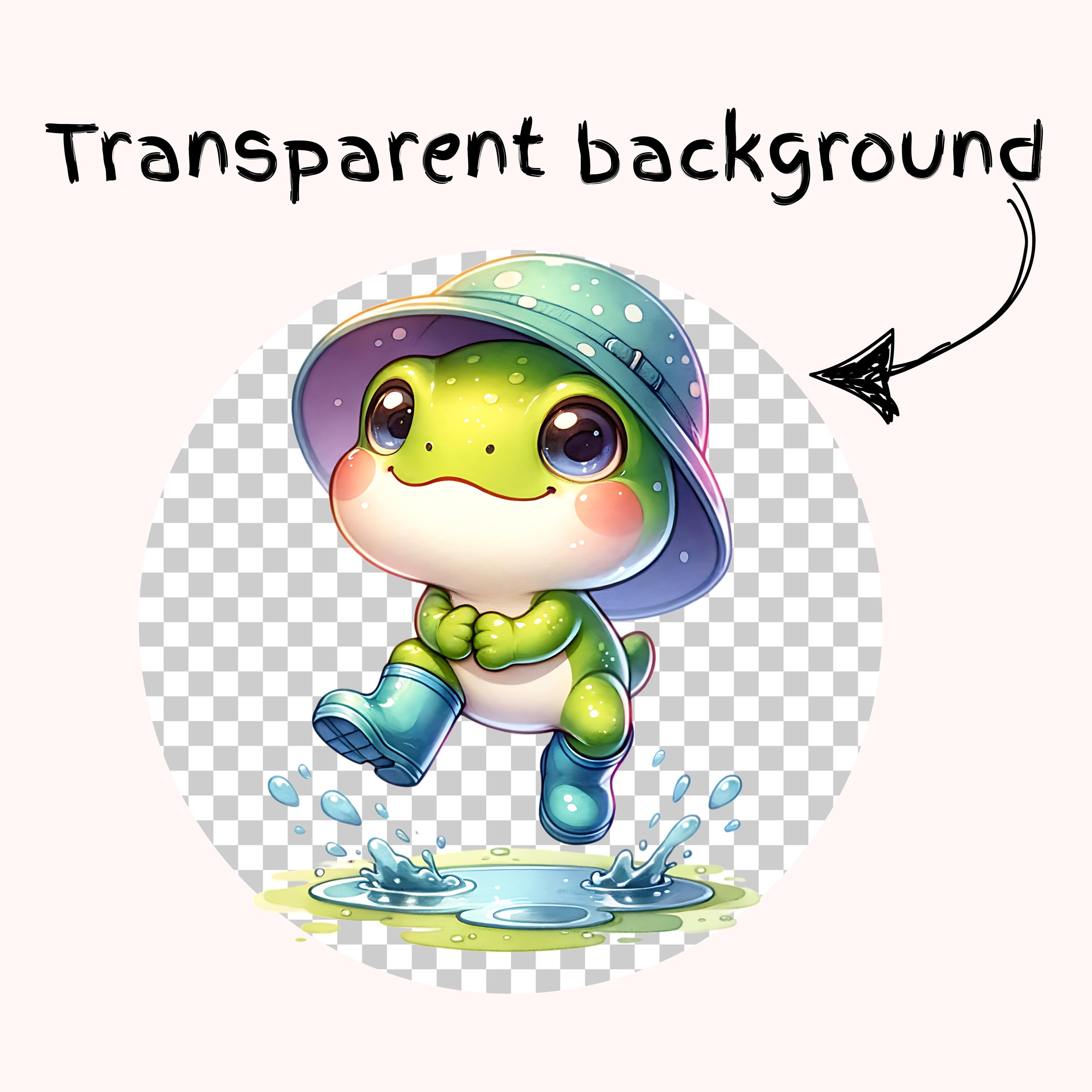 Rainy Day Frog Clipart Bundle 15 PNG High Quality Watercolor Frog ...