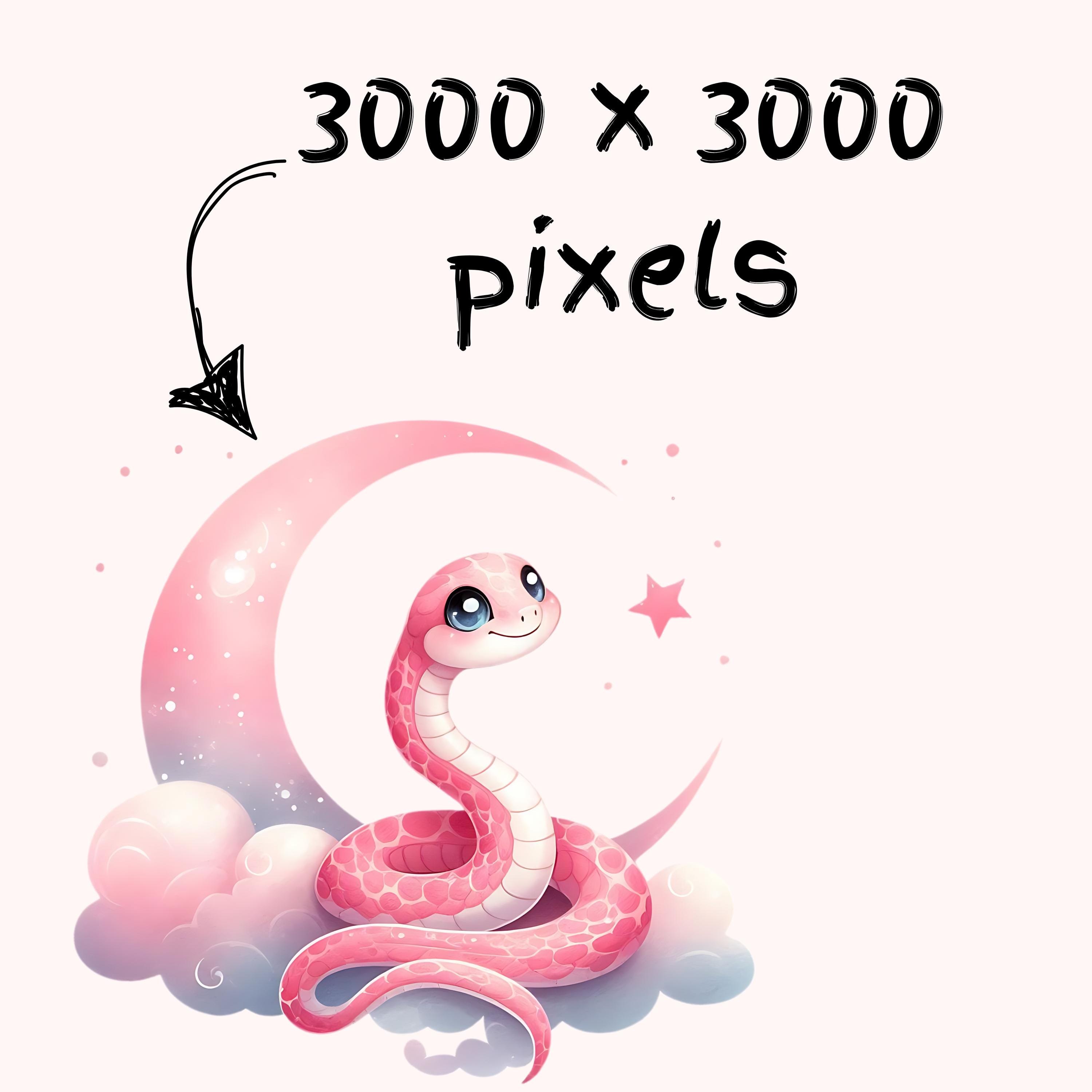 Pink Snake Clipart Bundle 15 PNG High Quality Cute Watercolor Snake ...