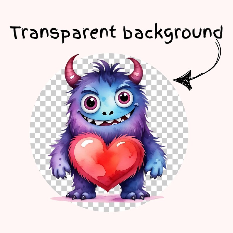 Love Monster Clipart Bundle 15 PNG High Quality Digital Images Cute ...