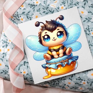Blue Baby Bee Clipart Bundle 15 PNG High Quality Cartoon Soft Blue Boy ...