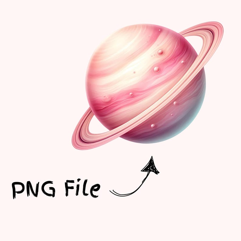 Light Pink Space Clipart Bundle 18 PNG Cute Pink Watercolor Space ...