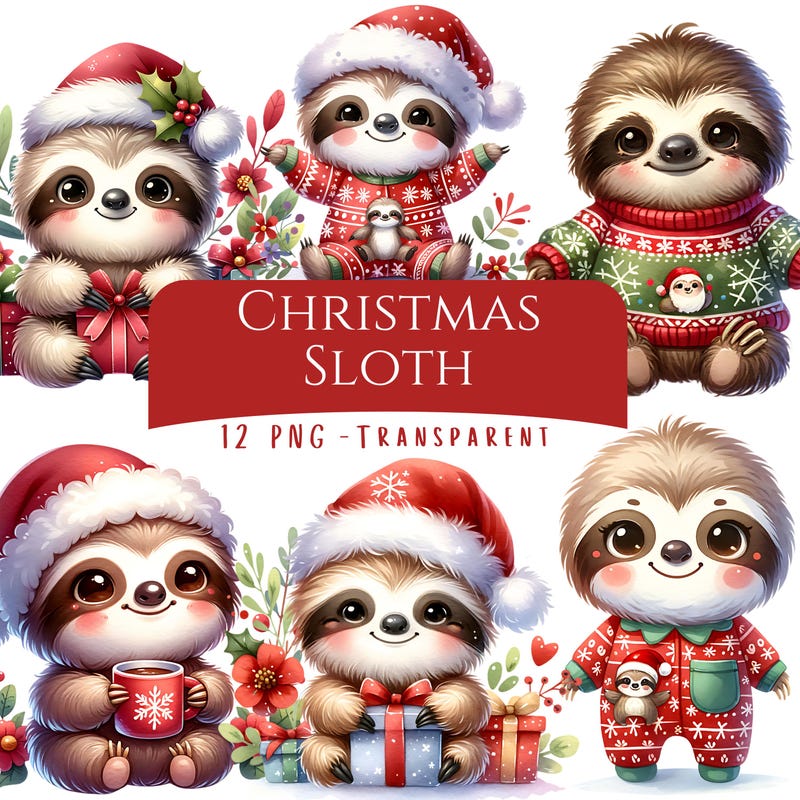 Sloth Christmas - Etsy