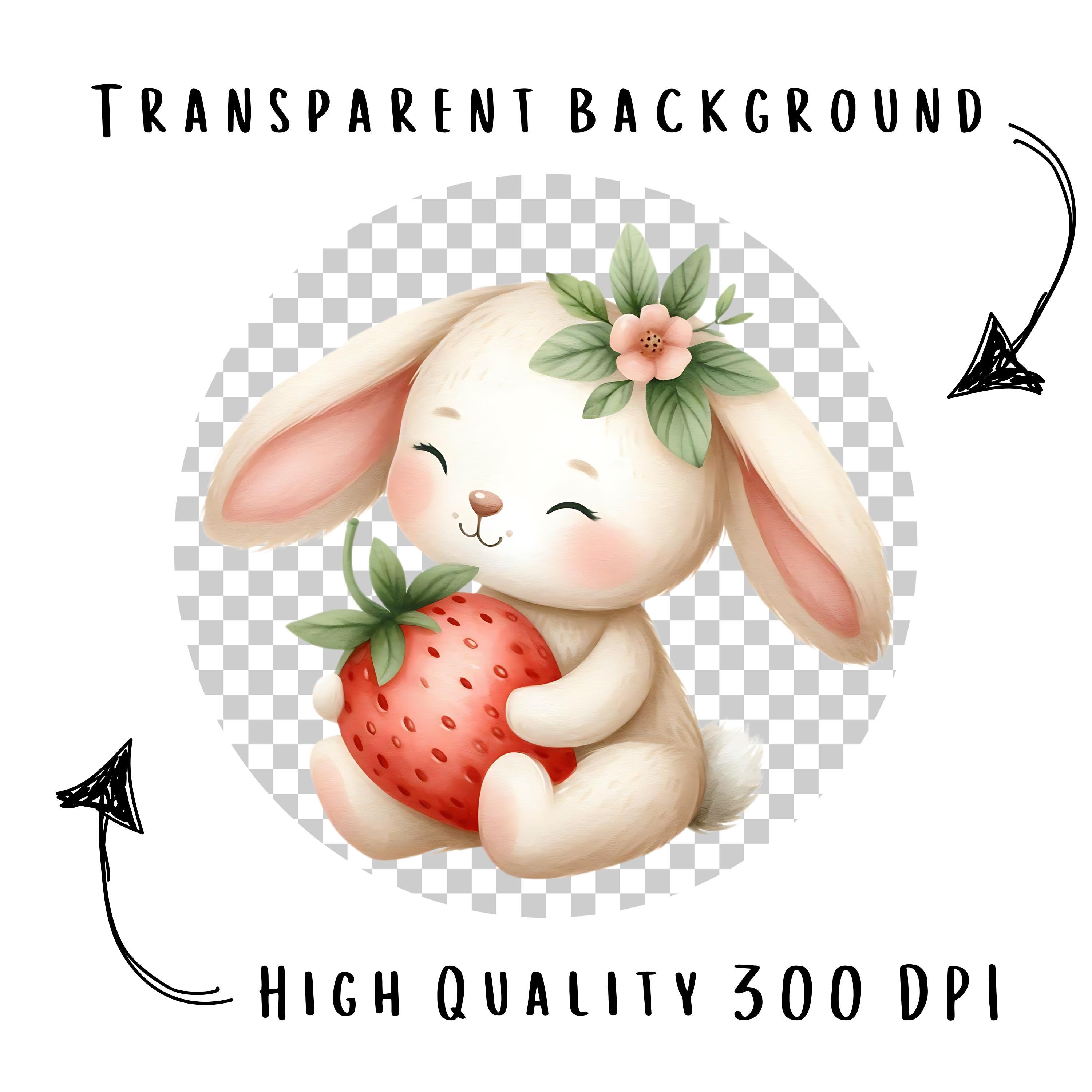 Strawberry Party Clipart Bundle 40 PNG High Quality Watercolor Cute ...