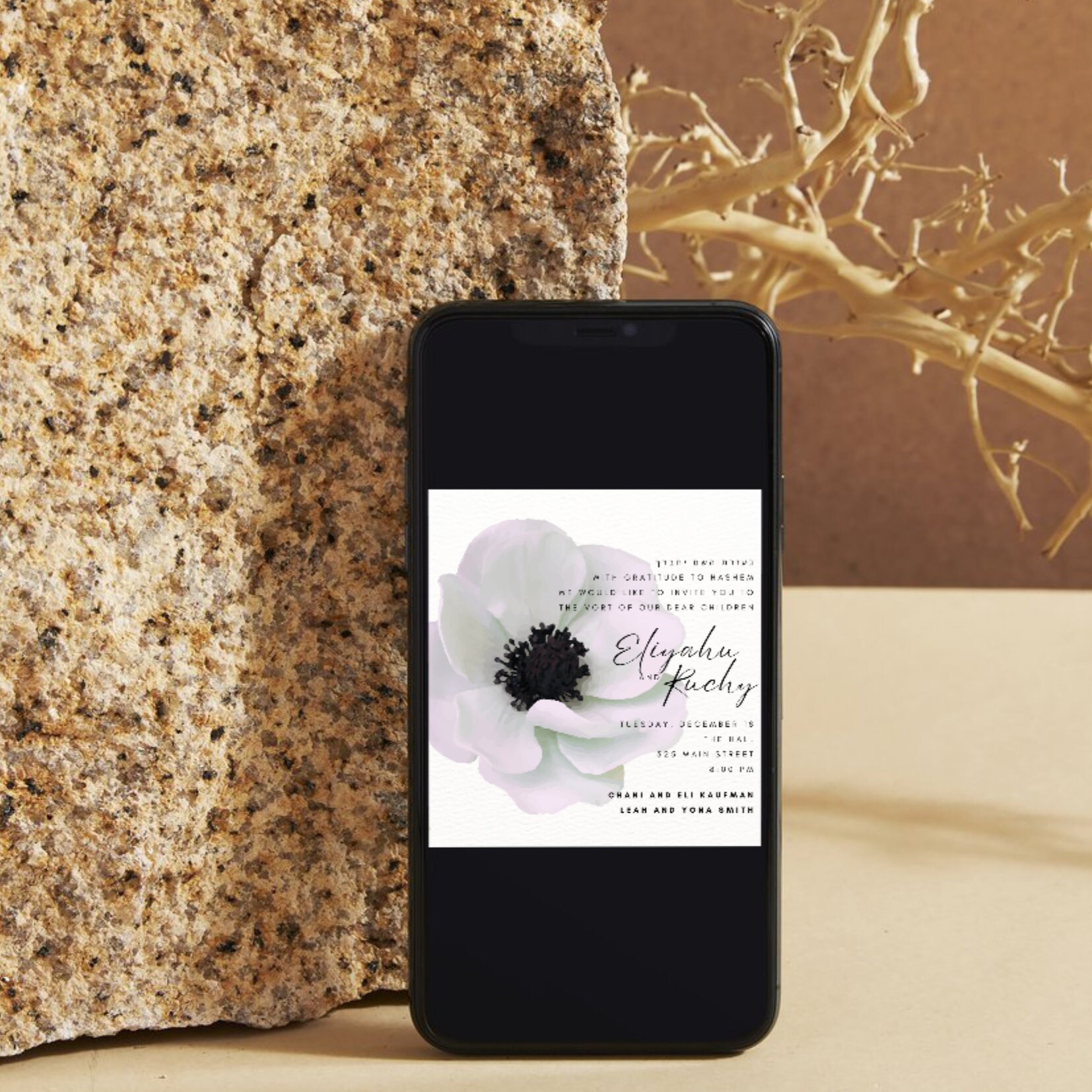 Anemone Vort Invitation Template, Engagement Party Invitation, Digital ...