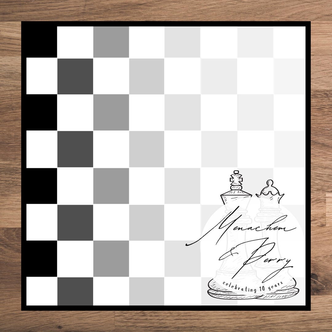 Chess Placemat - Personalized Printable - King/queen Anniversary or ...