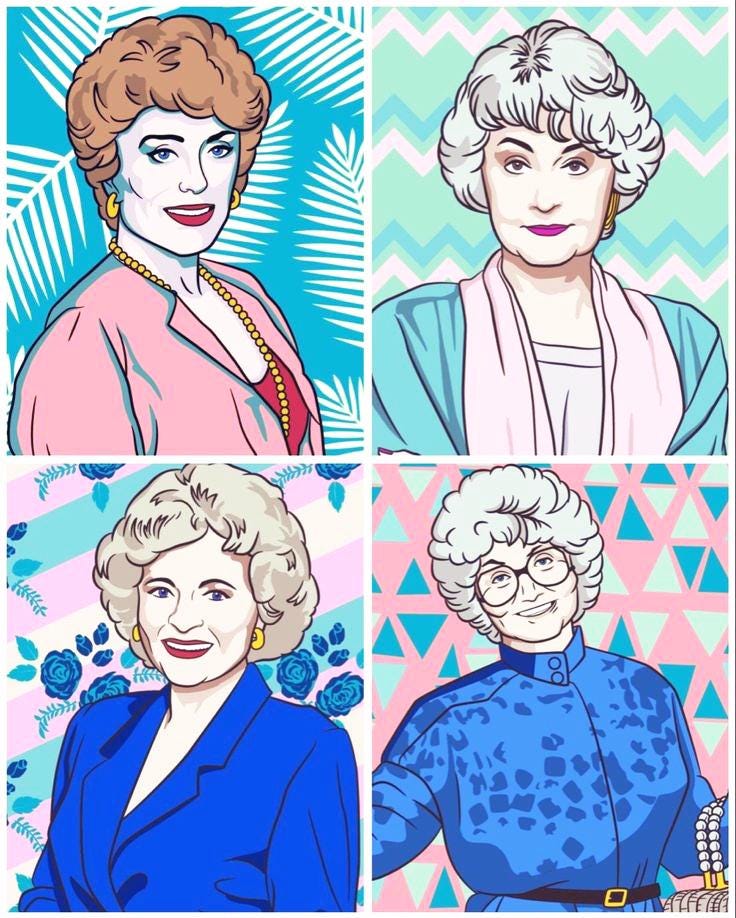 Golden Girls Grid on Canvas - Etsy