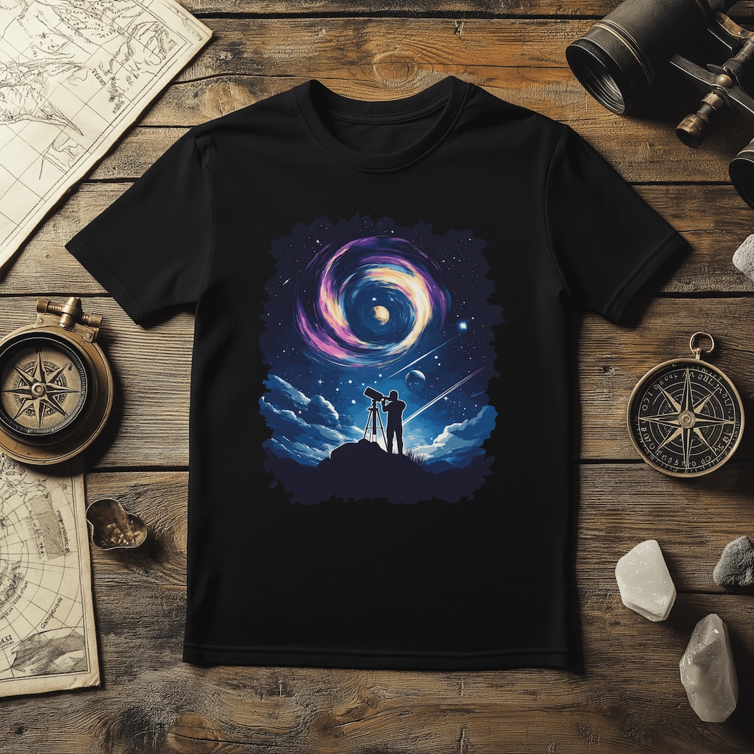 Astrophotography Space Graphic T-shirt, Galaxy, Moon, Stars, and Nebula ...