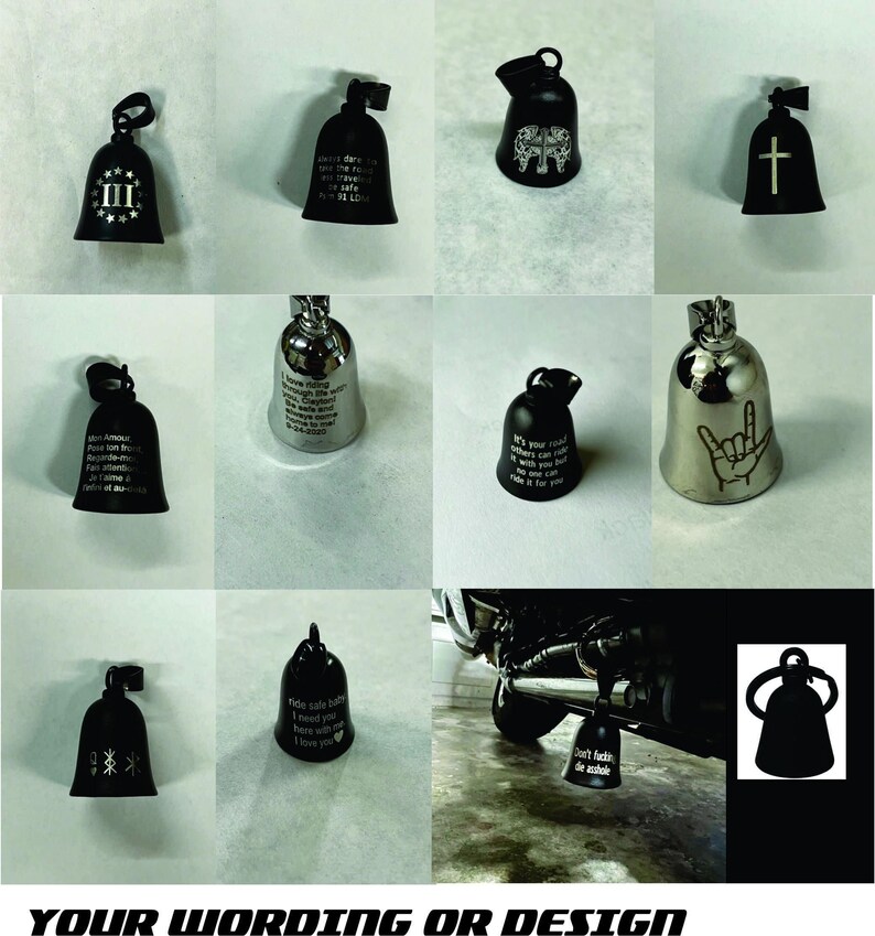 Biker Bells, Gremlin Bells, Custom Engraving Motorcycle Gift - Etsy