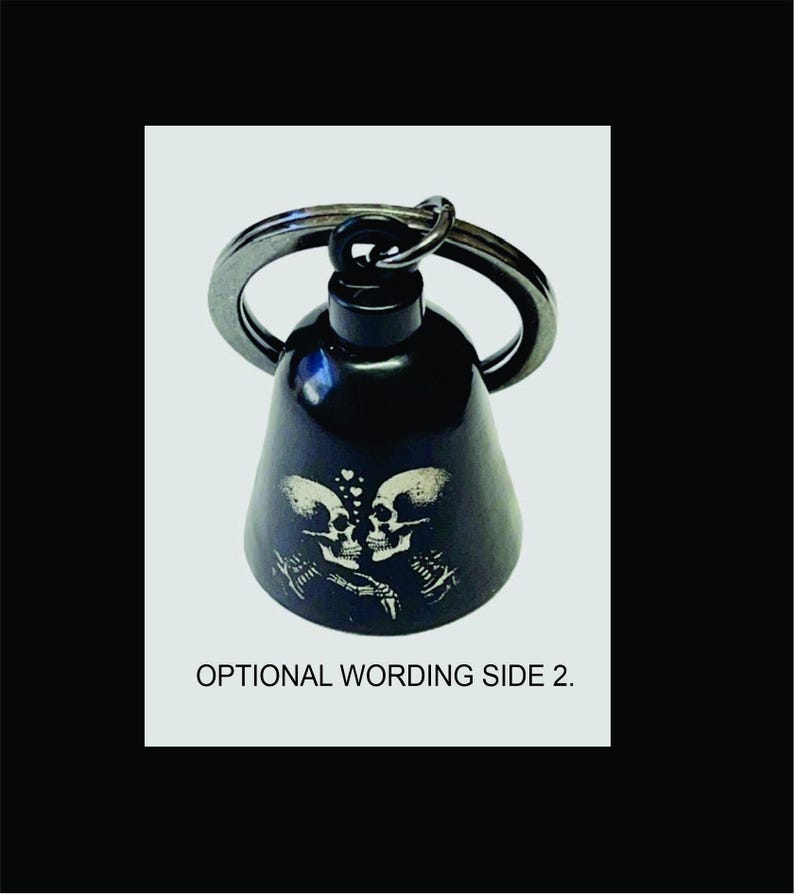 Kissing Skulls Biker Bell: Engraved Gremlin Bell, Custom Wording - Etsy
