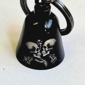Kissing Skulls Biker Bell: Engraved Gremlin Bell, Custom Wording - Etsy
