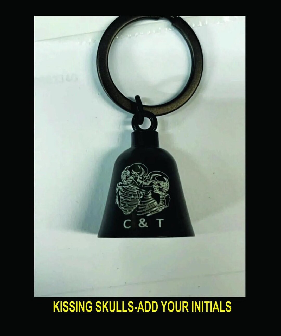 Custom Engraved Biker Gremlin Bell: Kissing Skulls - Etsy