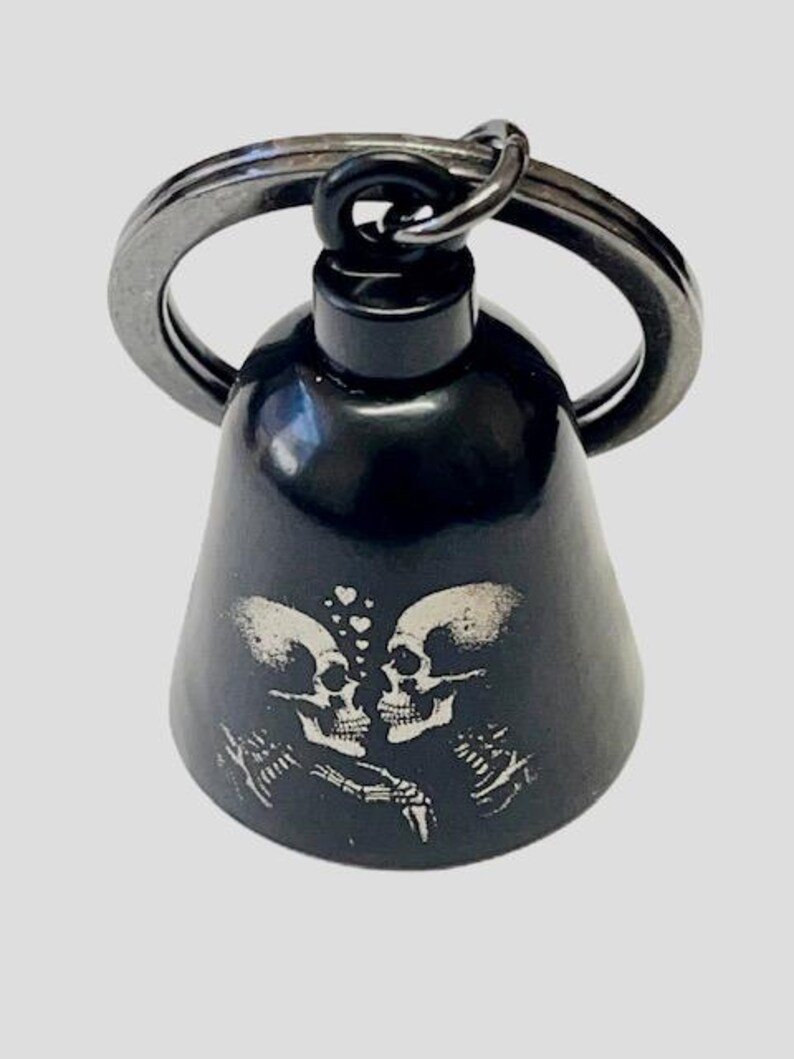 Custom Engraved Biker Gremlin Bell: Kissing Skulls - Etsy