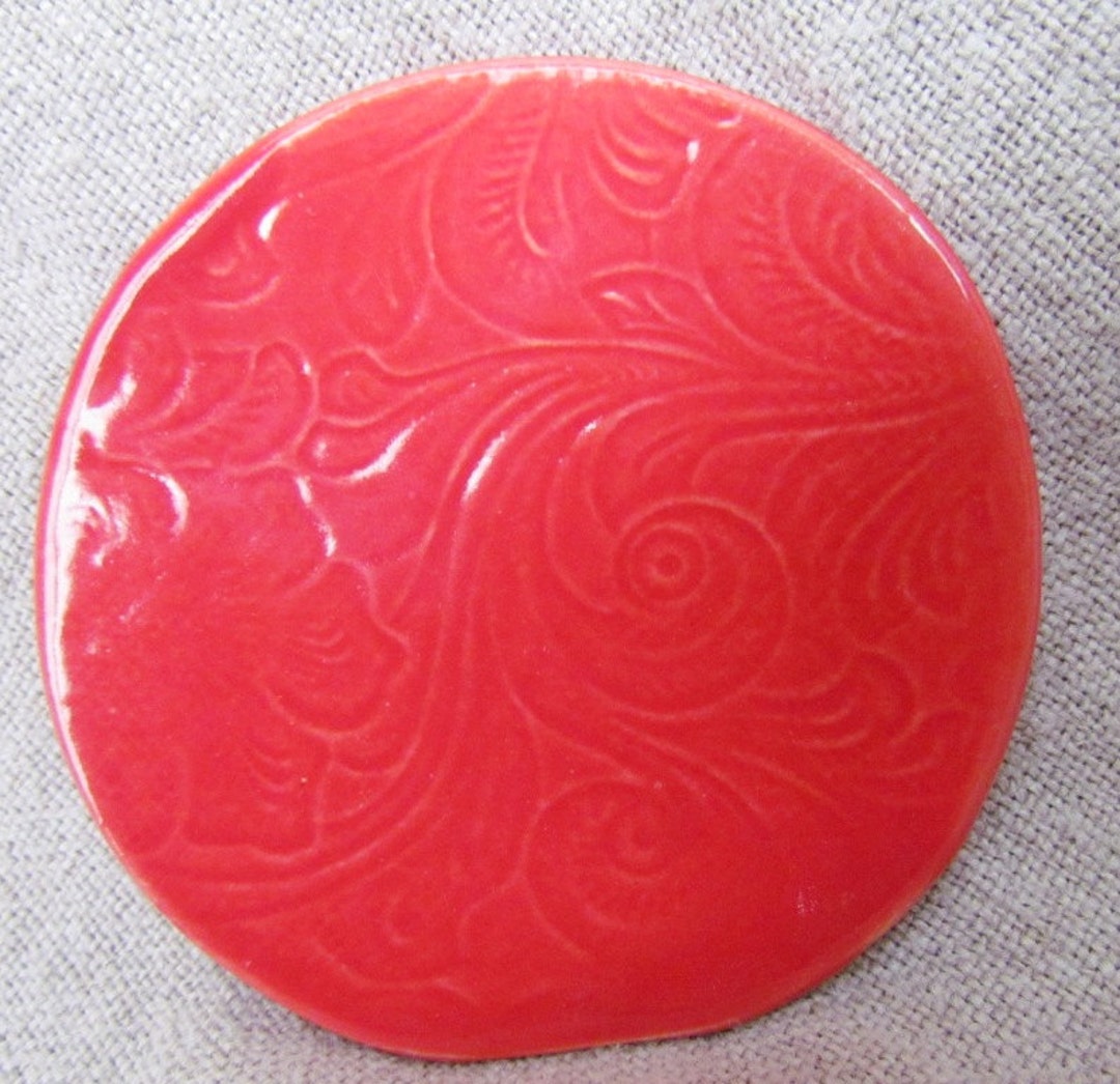 Colorful 5" Textured Red Pottery Plate by Centered Clayworks - Etsy